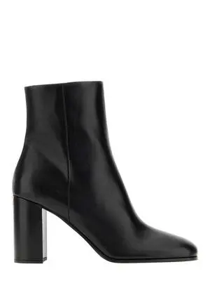 Prada Leather Ankle Boots - Black