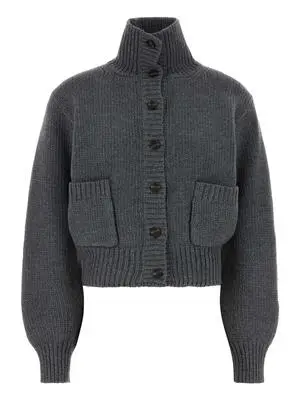 MAGDA BUTRYM Magda Butrym Women Dark Grey Wool Cardigan