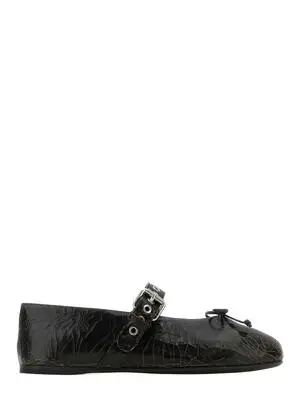 Miu Miu Leather Ballerinas - Black