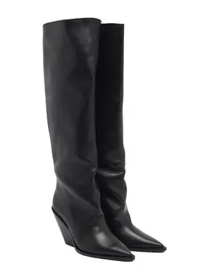 SOULIERS MARTINEZ Leather Knee-high Boots - Black