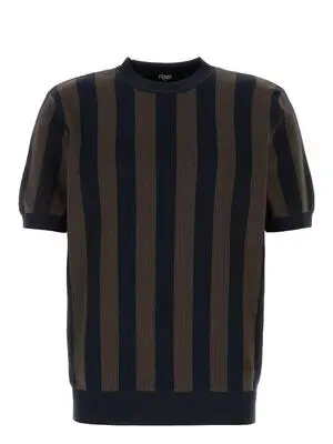 Fendi Embroidered Knit T-shirt - Multicolor