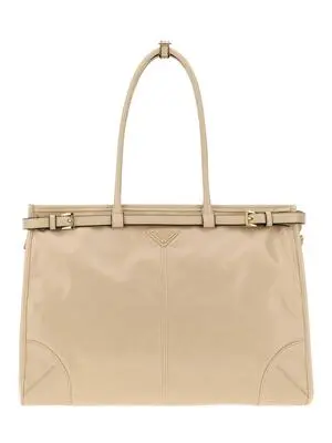 Prada Sand Leather Shoulder Bag - Brown
