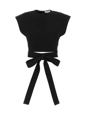 Alaïa Stretch Wool Top - Black