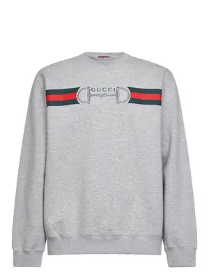 Gucci Gucci Men Melange Grey Cotton Printed Sweatshirt Multicolor