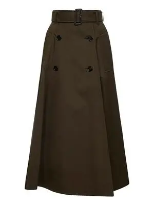 Burberry Gabardine Midi Trench Skirt - Multicolor