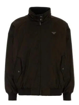Prada Re-nylon Bomber Jacket - Brown