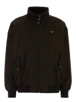 Prada Re-nylon Bomber Jacket - Brown