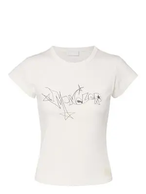 Moncler Printed Cotton Jersey T-shirt - White
