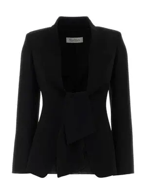 Max Mara Crepe Polo Blazer - Black