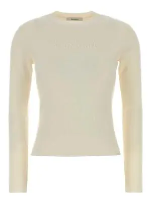 Max Mara MAX MARA Virgin Wool Manto Sweater White