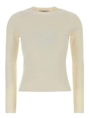 Max Mara Virgin Wool Manto Sweater - White