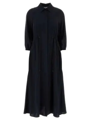 Max Mara Crepe Pelota Dress - Blue
