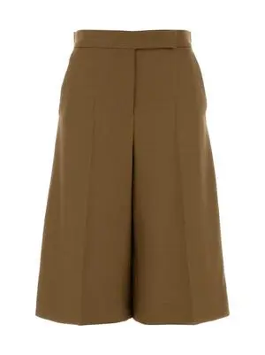 Max Mara Biscuit Wool Superbo Bermuda Shorts - Brown