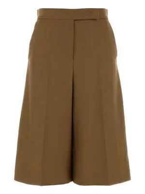 Max Mara Wool Superbo Bermuda Shorts - Brown