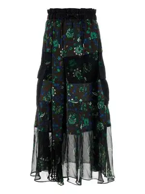 Sacai Printed Crepe Skirt - Multicolor