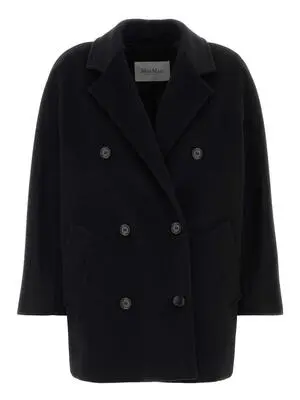 Max Mara Wool Blend Rebus Coat - Black