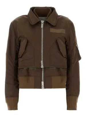 Sacai Nylon Bomber Jacket - Brown