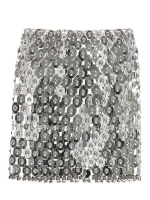 Rabanne Metal Knit Mini Skirt - Silver
