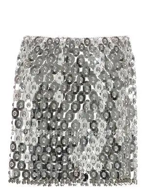 Rabanne Metal Knit Mini Skirt - Silver