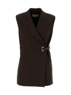 Sportmax Stretch Viscose Gettone Vest - Brown
