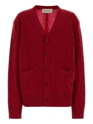 AMI Ami Women Red Wool Cardigan