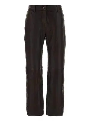 Magda Butrym Leather Pant - Brown