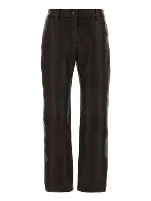 Magda Butrym Leather Pants - Brown