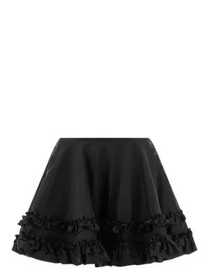 GANNI Duchesse Nylon Mini Frill' Skirt - Black