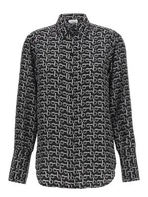 Burberry BURBERRY Silk Printed Shirt Black