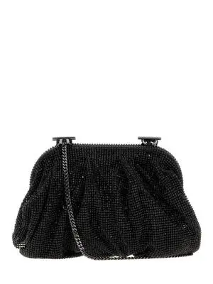 Benedetta Bruzziches Embellished Fabric Small Venus Clutch - Black