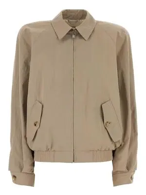 Magda Butrym Beige Cotton Blend Bomber Jacket - Brown