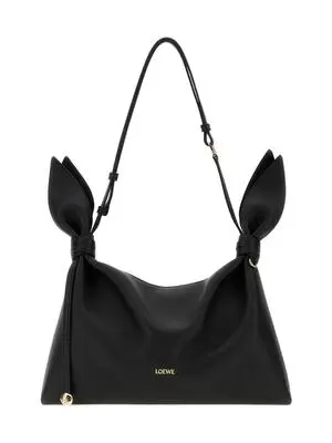 Loewe Leather Medium Scarf Shoulder Bag - Black