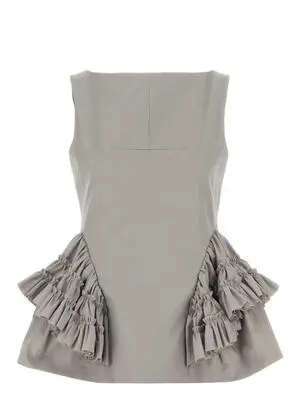 Dries Van Noten Grey Cotton Casey Top - Gray