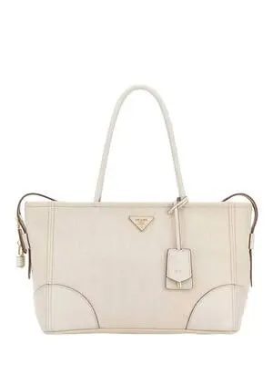 Prada Canvas Large Shopping Bag - White