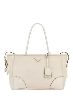 Prada Canvas Shopping Bag - White