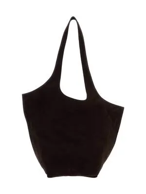 Attico Dark Suede Large Le Scoop Shopping Bag - Brown