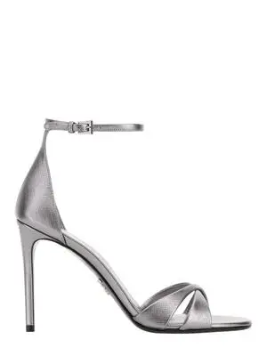 Prada Leather Sandals - Silver