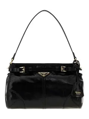 Prada Leather Bonnie Shoulder Bag - Black