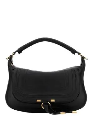 Chloé Leather Small Marcie Shoulder Bag - Black