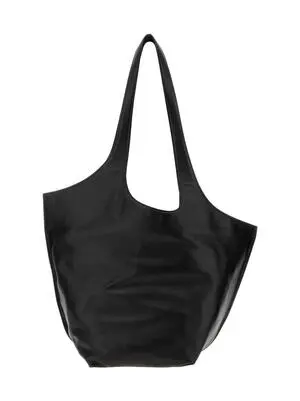 ATTICO The Attico Women Black Leather Large La Scoop Shoulder Bag