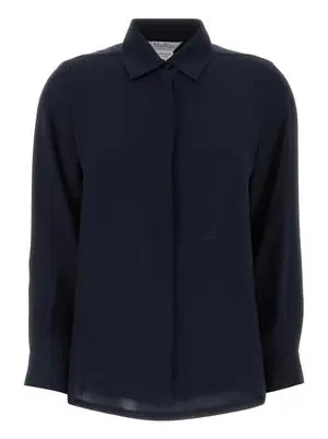 Max Mara MAX MARA Silk Geranio Shirt Blue