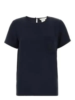 Max Mara Silk Pagano T-shirt - Blue