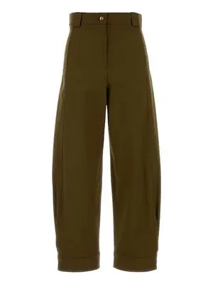 MAX MARA Max Mara Women Olive Green Stretch Cotton Adorni Pant
