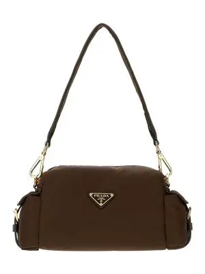 Prada Canvas Shoulder Bag - Brown