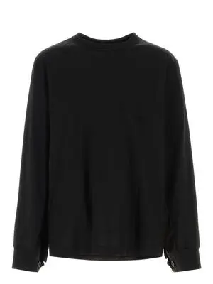 Sacai Jersey And Poplin Oversize T-shirt - Black