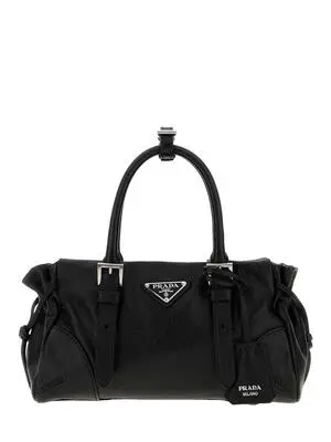 Prada Leather Small Karin Handbag - Black