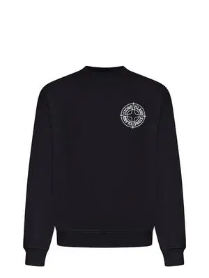 Stone Island Outline Compass Print Sweatshirt - Black
