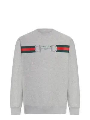 Gucci Cotton Jersey Sweatshirt With Printed Logo - Grey