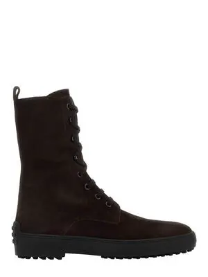 TOD'S Suede Winter Ankle Boots - Brown