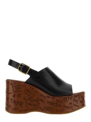 Chloé Leather Maxime Wedges - Black